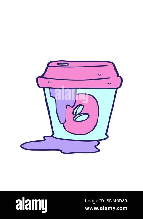 bobbing motion animation of messy coffee cup cartoon Stock Video ...