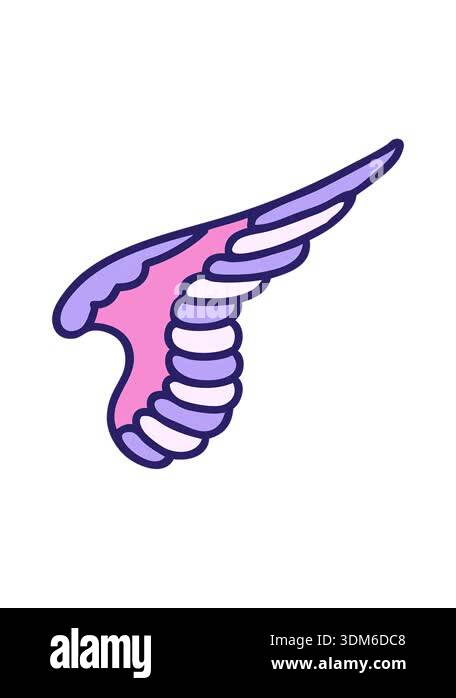 shaking motion animation of iconic tattoo style image of a wing Stock ...