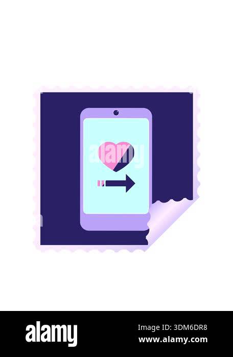 blinking radial lines animation of dating app on cell phone graphic ...