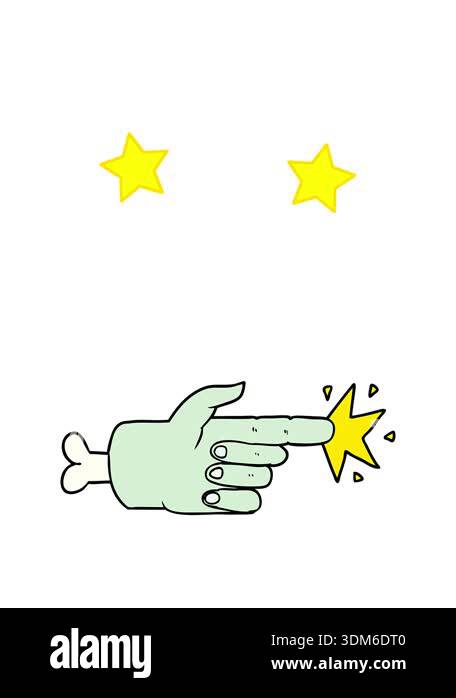 spinning stars animation of cartoon zombie hand pointing Stock Video ...