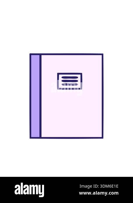 blinking radial lines animation of cute cartoon of a journal book Stock ...