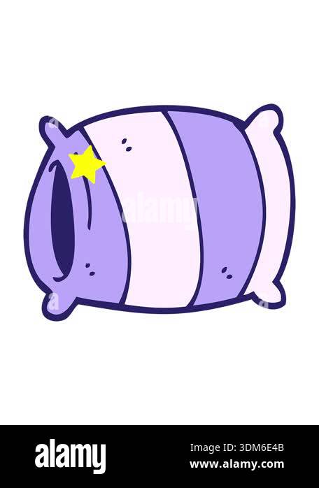 twinkling stars effect animation of cartoon pillow drawing Stock Video ...