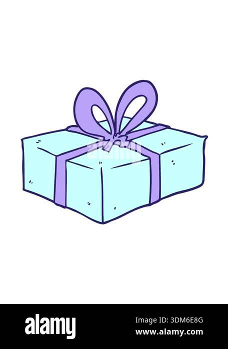 vibrating motion animation of drawing of a wrapped gift Stock Video ...