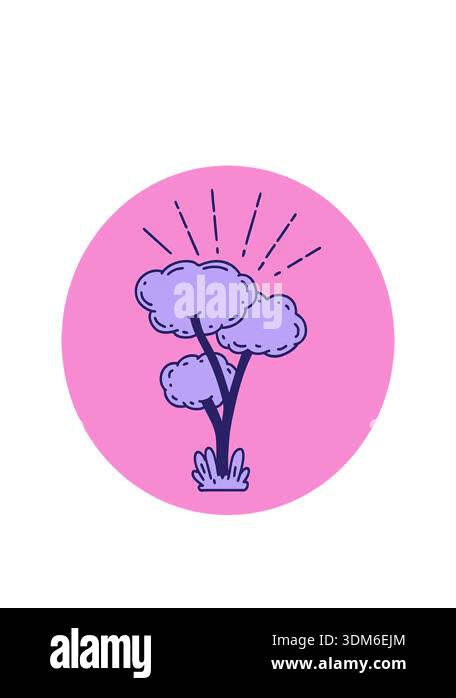 stretching up animation of drawing of tattoo style tree Stock Video ...
