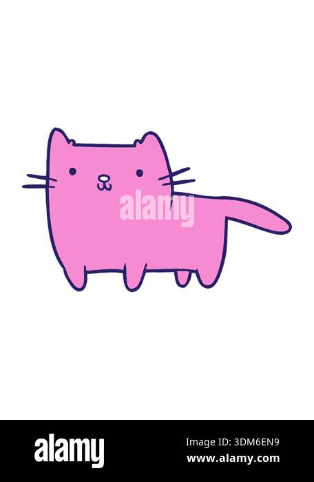 shaking motion animation of a cat cartoon drawing Stock Video Footage ...