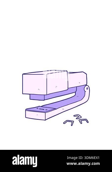 rise and float animation of cartoon office stapler Stock Video Footage ...