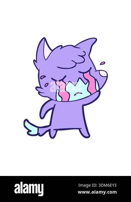 jiggle and pause animation of sad fox cartoon character Stock Video ...