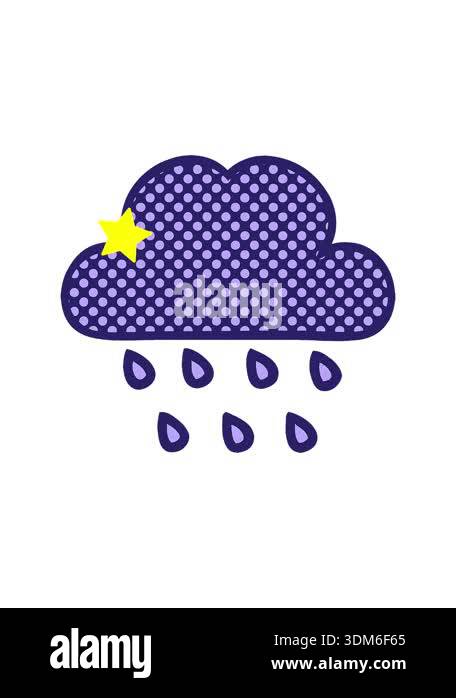 twinkling stars effect animation of comic book style cartoon of a storm ...