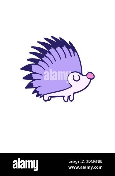 rise and float animation of cartoon doodle of a spiked hedgehog Stock ...