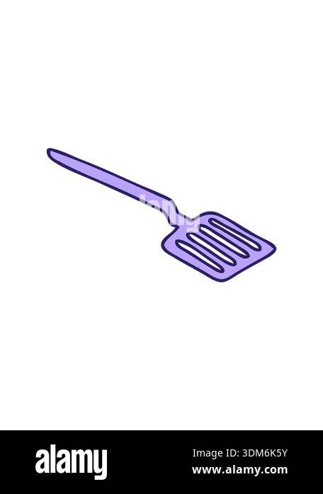 attention grabbing animation of hand drawn quirky cartoon spatula Stock ...