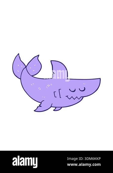 bobbing motion animation of cartoon shark drawing Stock Video Footage ...