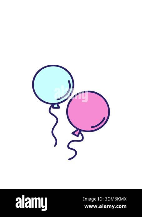 stretching up animation of a couple of brazilian carnival balloons ...