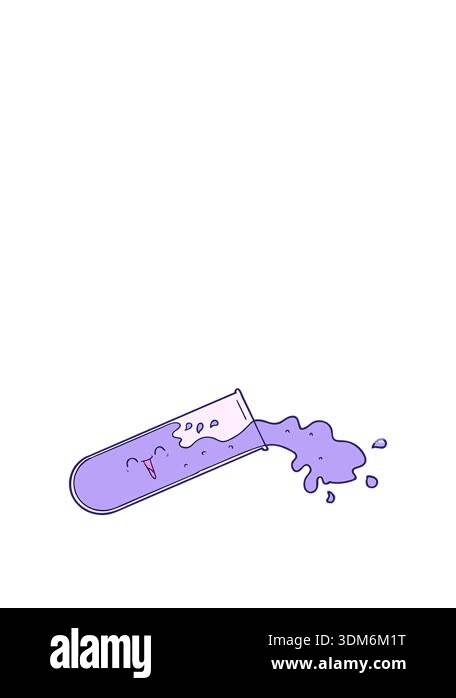 stretching up animation of cartoon test tube accident Stock Video ...