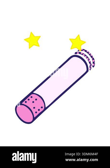 spinning stars animation of comic book style cartoon of a cigarette ...