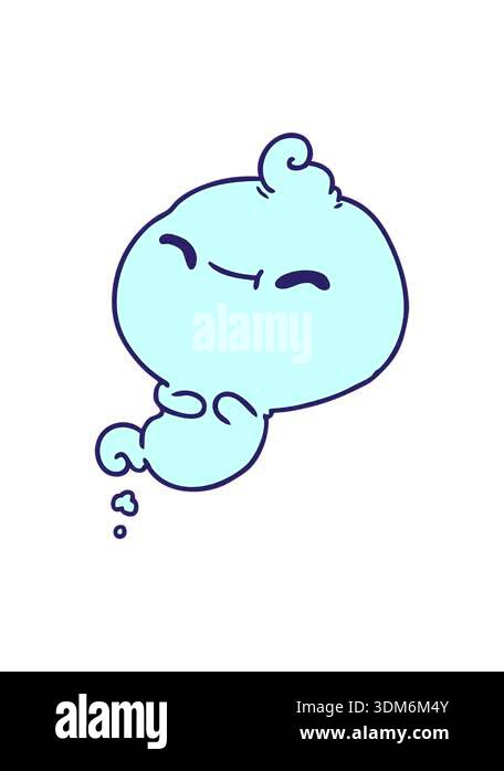 pressure popping animation of freehand drawn kawaii scary ghost Stock ...