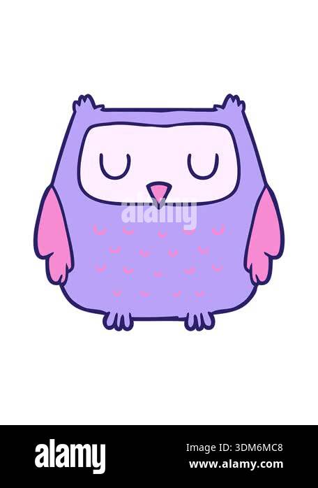 pressure popping animation of cartoon owl drawing Stock Video Footage ...