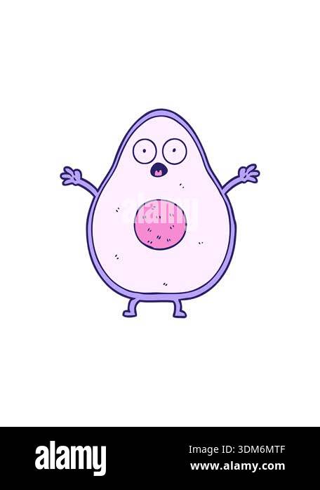 radioactive glowing animation of cartoon avocado Stock Video Footage ...