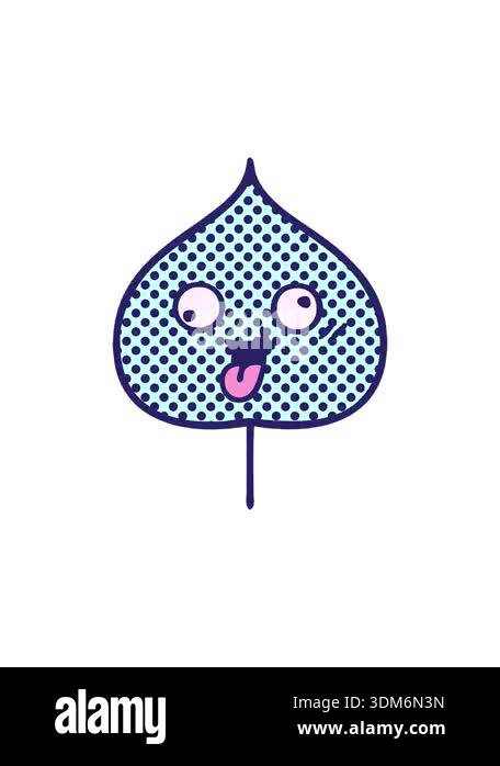 spinning motion animation of cartoon of a expressional leaf Stock Video ...