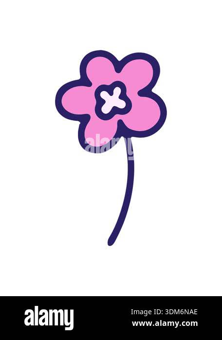bob and pause animation of drawing of a cute flower Stock Video Footage ...