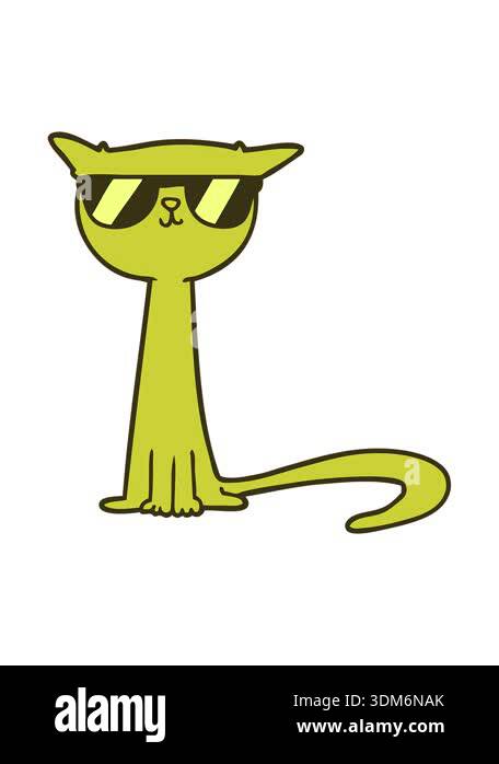 changing color animation of cartoon cool cat Stock Video Footage - Alamy