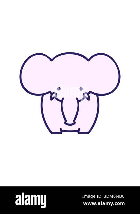 pressure popping animation of gradient shaded quirky cartoon elephant ...
