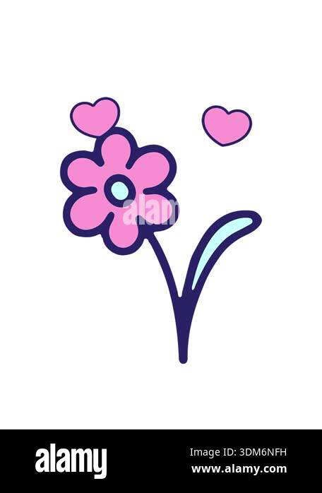 spinning hearts animation of simple flower design element Stock Video ...