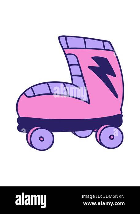 shaking motion animation of cartoon doodle roller skate boot Stock ...