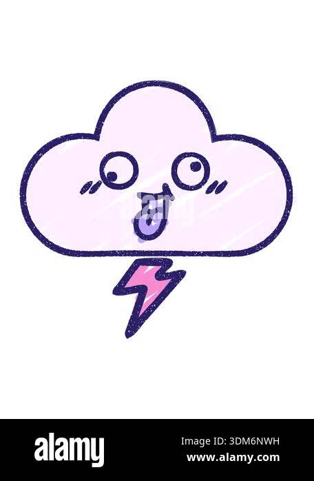shine light effect animation of simple Cloud Chalk Drawing Stock Video ...