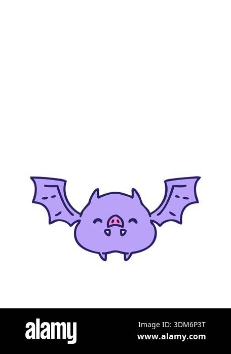 stretching up animation of cartoon of a super cute halloween bat Stock ...