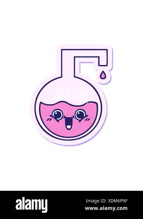 spinning motion animation of cute cartoon science experiment Stock ...