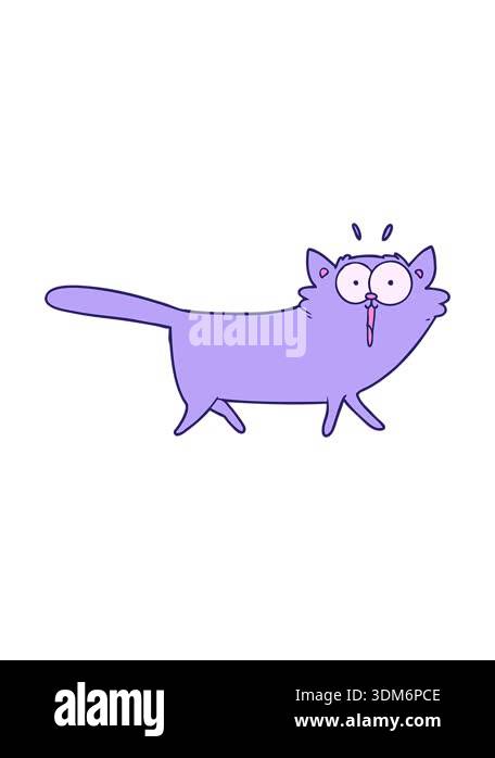 shaking motion animation of fun cartoon cat drawing Stock Video Footage ...