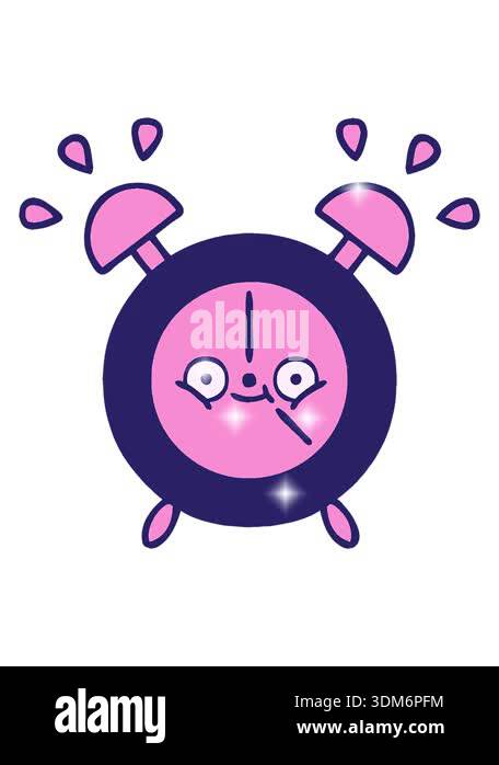 glitter effect animation of a comic book style cartoon of a alarm clock ...
