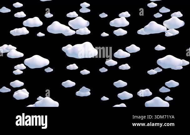3D Cartoon Clouds Animation with Alpha Channel Seamless Loop with ...