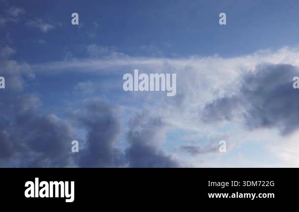 Dramatic Blue Sky Time Lapse Fast-Moving White Clouds, Cinematic Sky ...