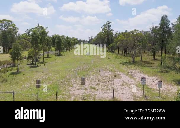 Aerial view of forest firebreak in Australia Stock Video Footage - Alamy