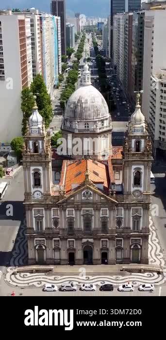 Panoramic aerial view of Candelaria Church at Downtown City in Rio de ...