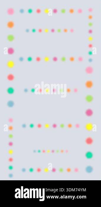 A vertical animated loop video featuring circles that change colors ...