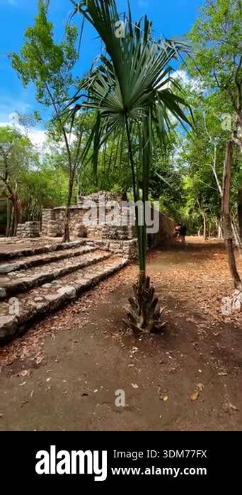 Tulum, Mexico, 9 August 2025: Wide stone stairs and structure ...