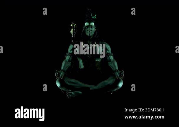 Abstract Shiva meditation visual with soft motion blur and glowing ...