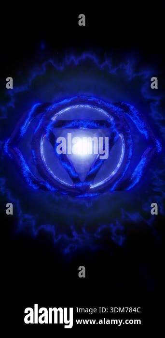 Glowing Third Eye Chakra energy vortex animation, radiant light aura ...