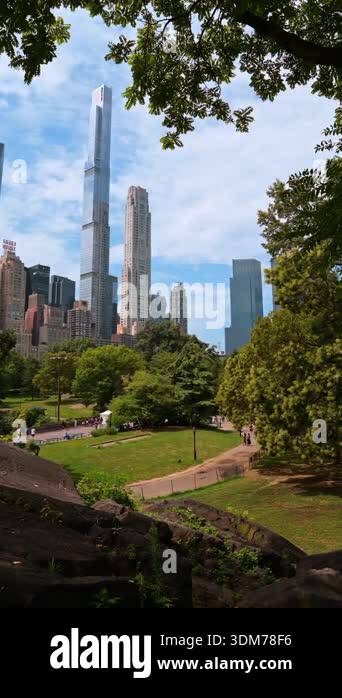 New York, USA, 2 September 2025: Central Park skyline view through ...