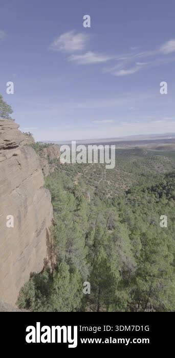 Spectacular mountain landscape view from cliff edge Stock Video Footage ...
