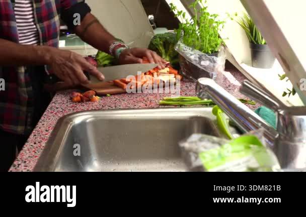 Person making homemade French fries at home Stock Video Footage - Alamy
