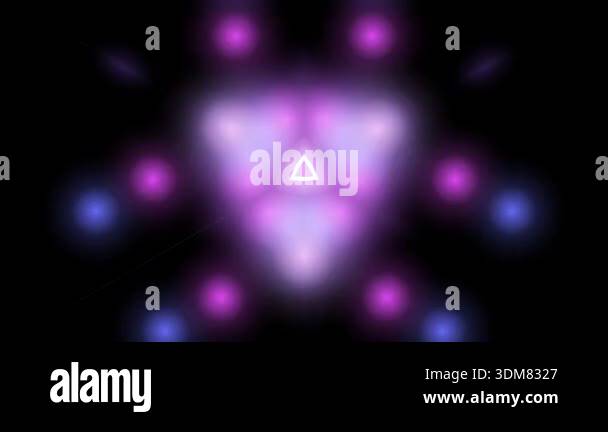 Glowing neon purple triangular shield symbol protection magic mystic ...
