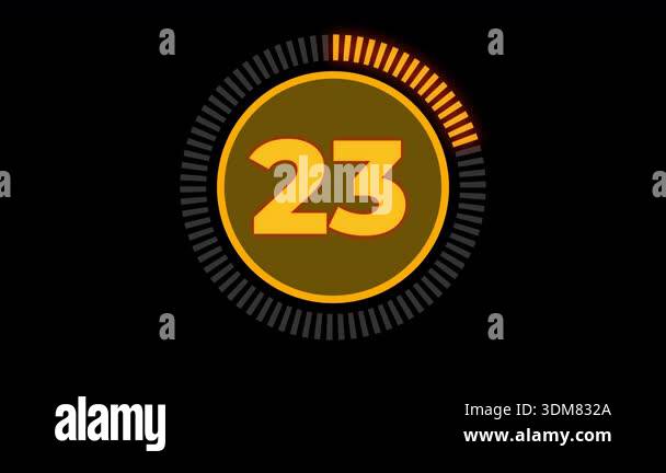 Digital orange Circular Countdown Timer 30 second Stock Video Footage ...