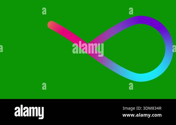 Animated colorful symbol of infinity. Linear multicolor icon is drawn ...