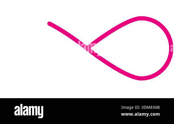 Animated magenta symbol of infinity. Linear pink icon is drawn. Looped ...