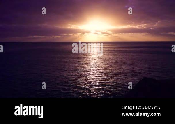 Sunset Over Ocean. Tropical vacation seascape Stock Video Footage - Alamy