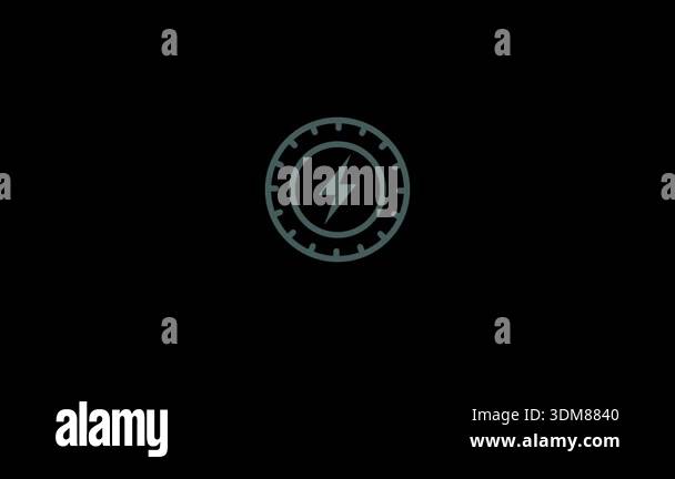 Animation video circular energy icon featuring a lightning bolt inside ...