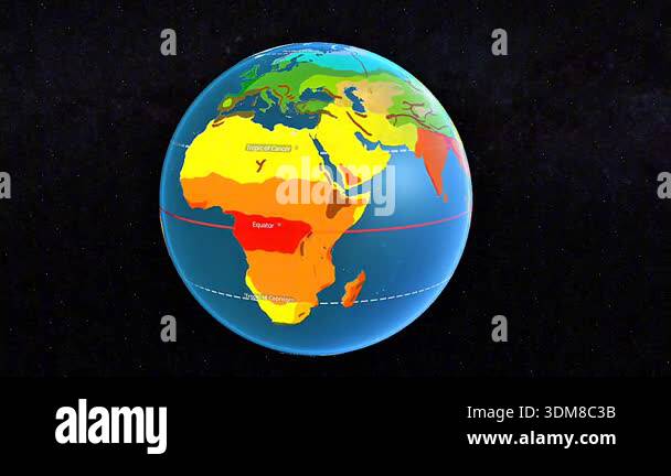 3d animation of geo-climatic zones showing global regions with ...